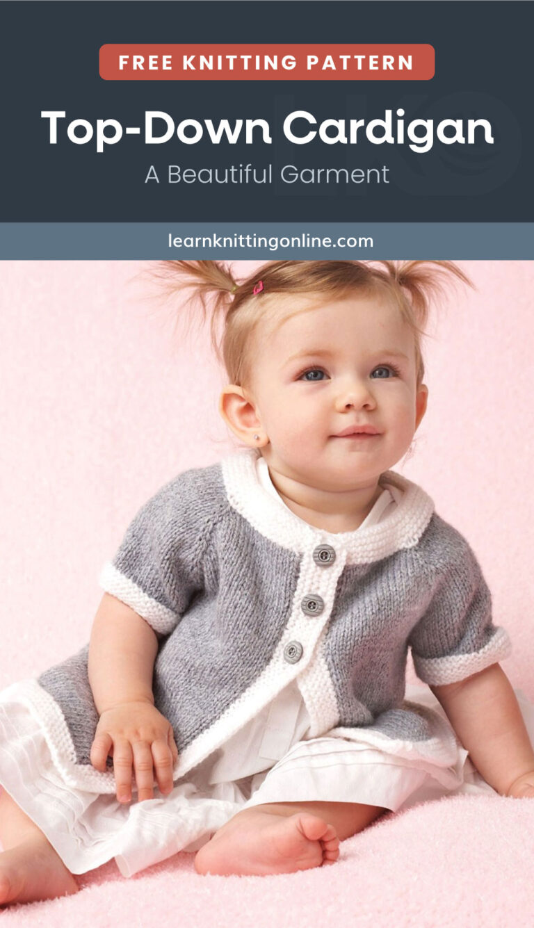 Top-Down Knitted Cardigan [FREE Knitting Pattern] | LKO